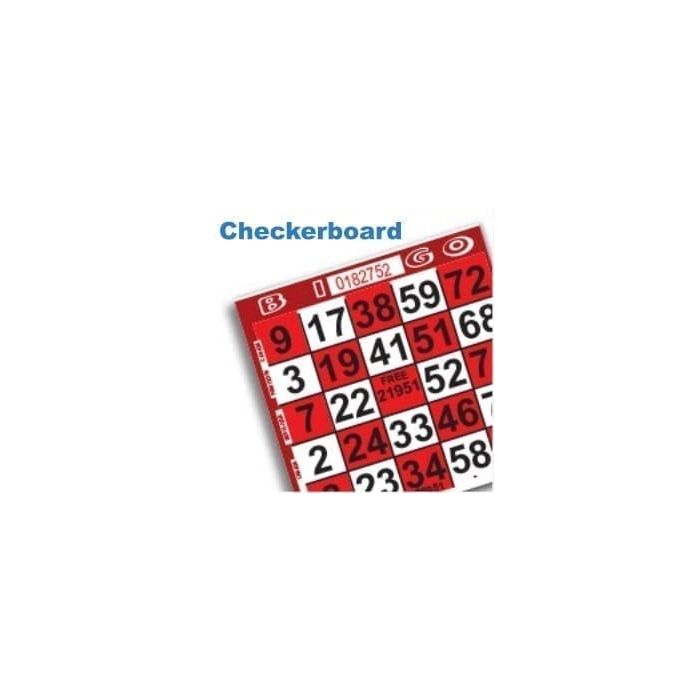 1 on Red Checkerboard Pattern Paper Cards- Pack of 500